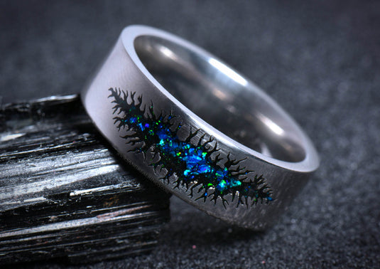 custom cosmic scar ring: Titanium Supernova Keepsake | Sangreal Rings